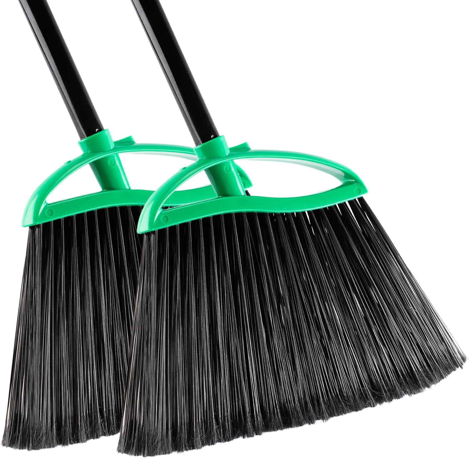 2 Pack Heavy Duty Brooms, 55" Long Handle Indoor Outdoor Angle Broom ...