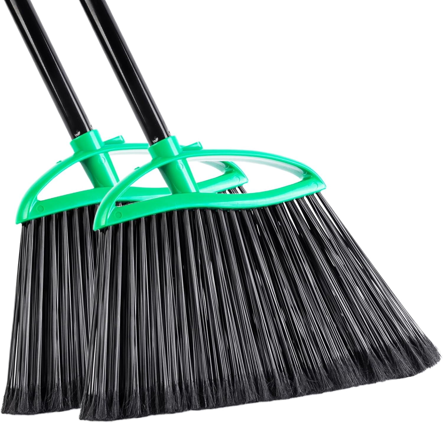 2 Pack Heavy Duty Brooms, 55" Long Handle Indoor Outdoor Angle Broom ...