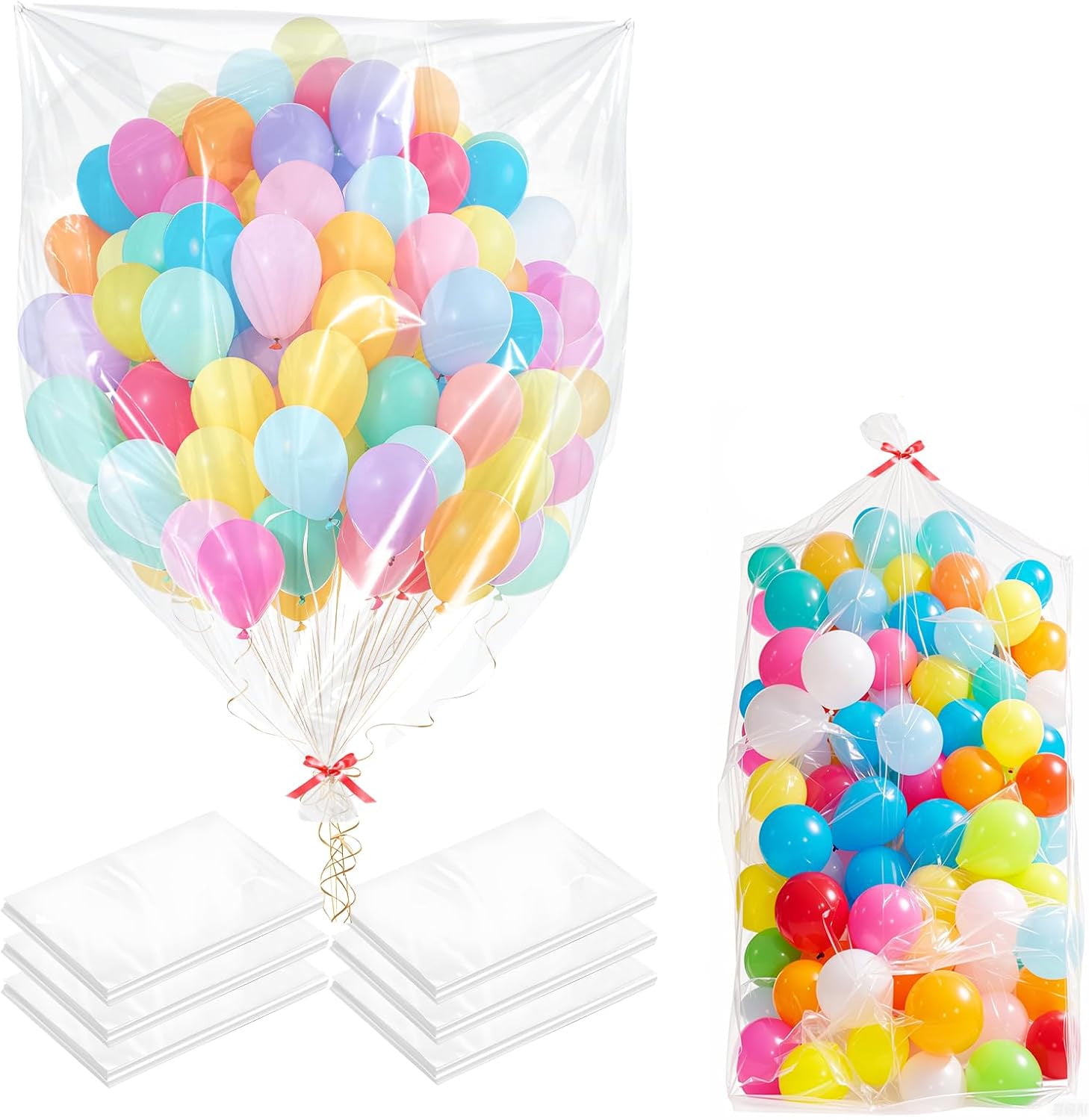 2-Pack Heavy-Duty Clear Balloon Transport Bags – 98.4" x 59" Extra ...