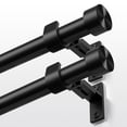 2 Pack Heavy Duty Curtain Rod 34 To 60 Inch Black 1 Adjustable Rods For ...