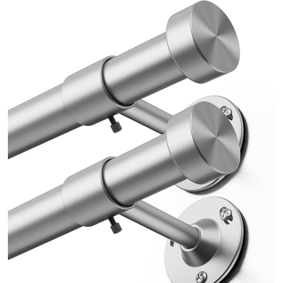 2 Pack Heavy Duty Curtain Rods 32-150 Inch, 1 Inch Adjustable Extra ...