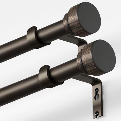 2-Pack Heavy Duty Curtain Rods for Windows 28 to 48 Inch, 1 Inch Pole ...