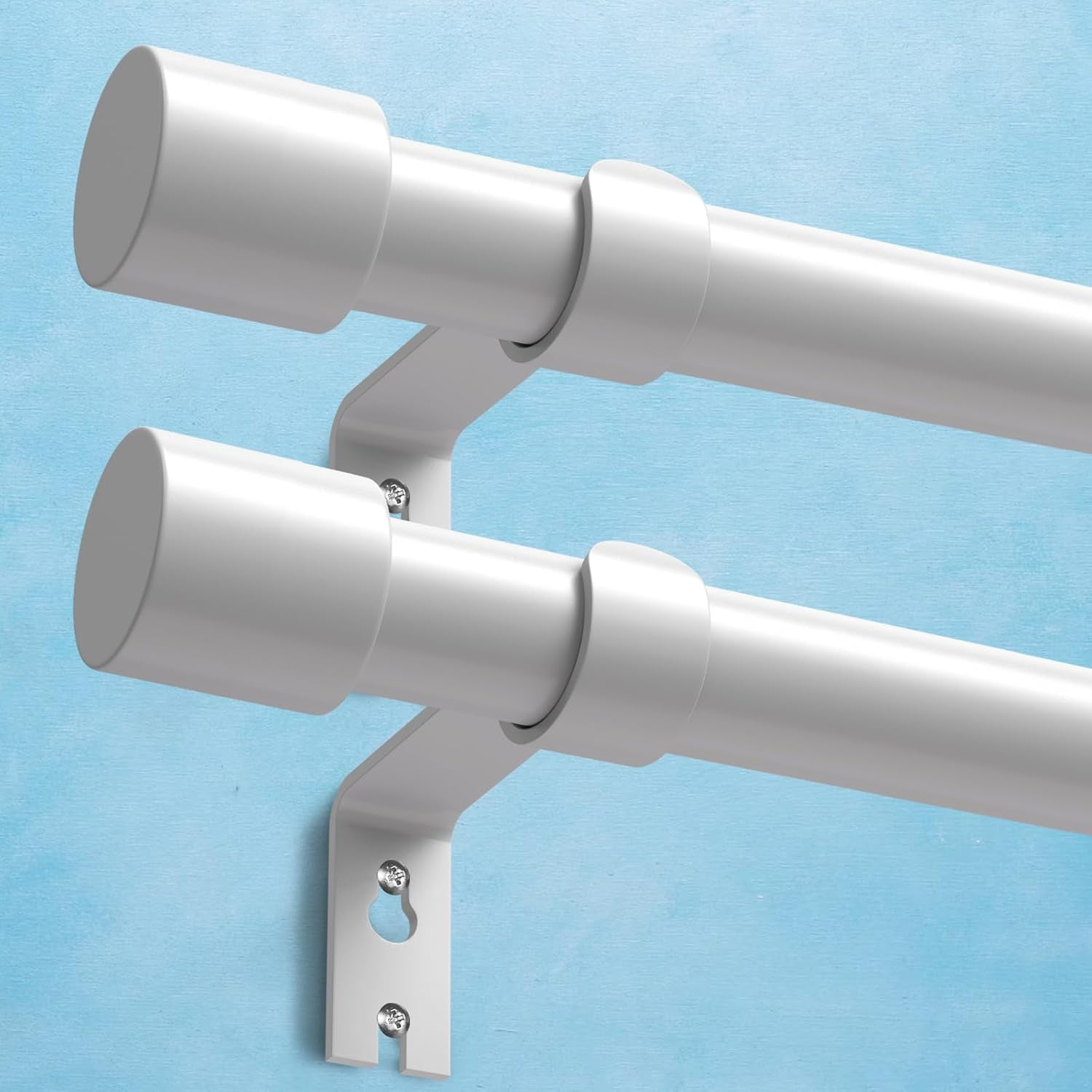 2 Pack Heavy Duty Curtain Rods for Windows 28 To 48 Inch, 1 Inch White ...