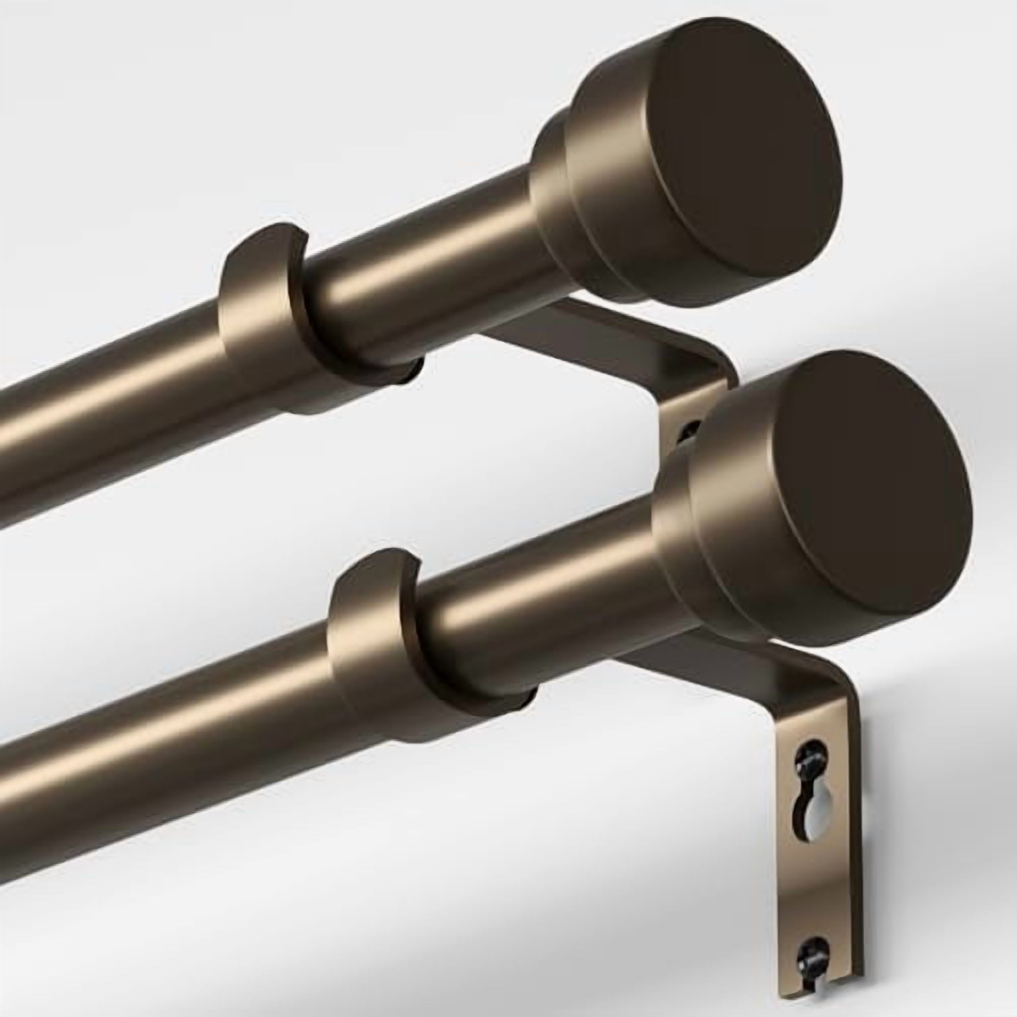 2 Pack Heavy Duty Curtain Rods for Windows 66 to 120 Inch, 1 Inch Pole ...