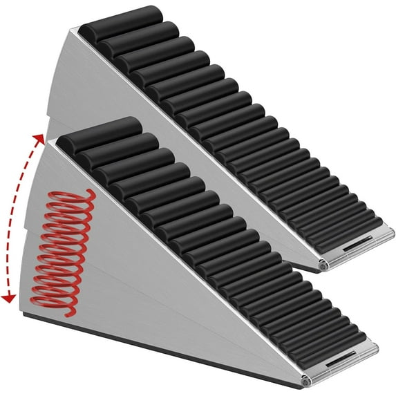 2 Pack Heavy Duty Door Stopper, Adjustable Spring Large Stopper, 3 ...