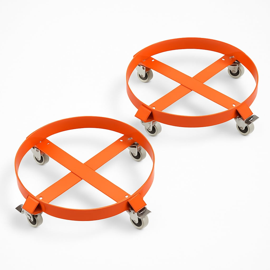 2-Pack Heavy-Duty Drum Dolly – 1000LBS Capacity, 4 Swivel Wheels (2 ...