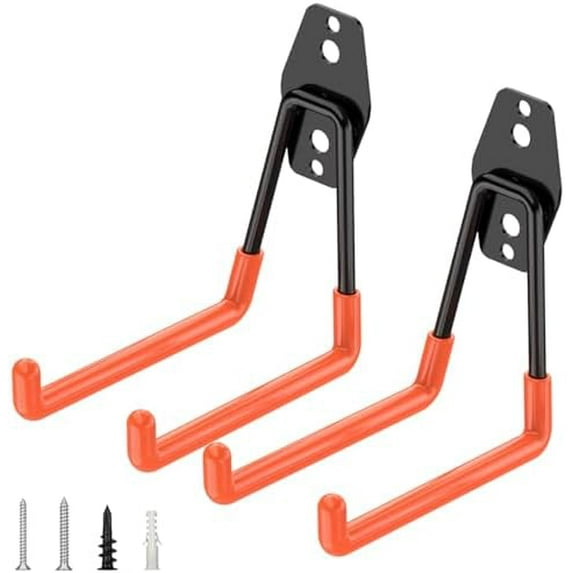 2 Pack Heavy Duty Garage Hooks, Steel Utility Wall Storage Hooks, Wall ...