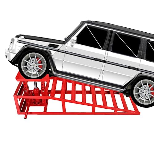 2 Pack Heavy Duty Hydraulic Car Ramps, 3T 6600lbs Capacity Low Profile ...