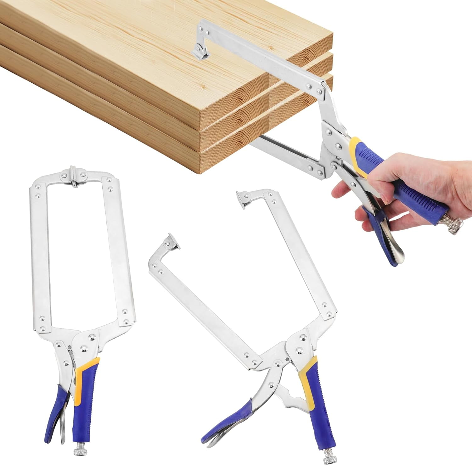 2 Pack Heavy Duty Locking C-Clamp 18 Inch Face Clamp, Welding Clamps ...