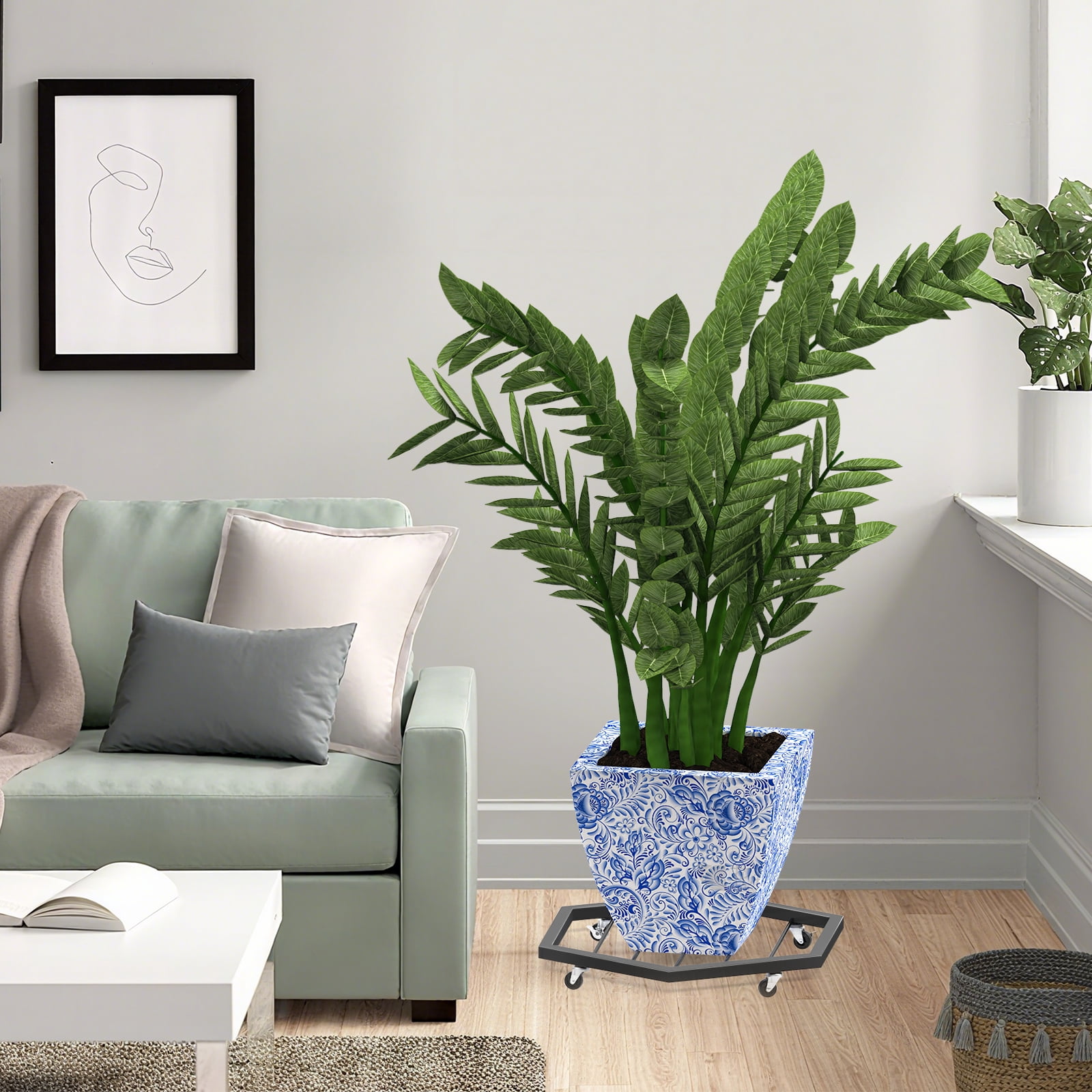 2-Pack Heavy Duty Plant Caddy with Wheels, 12.6" Rolling Plant Stand ...