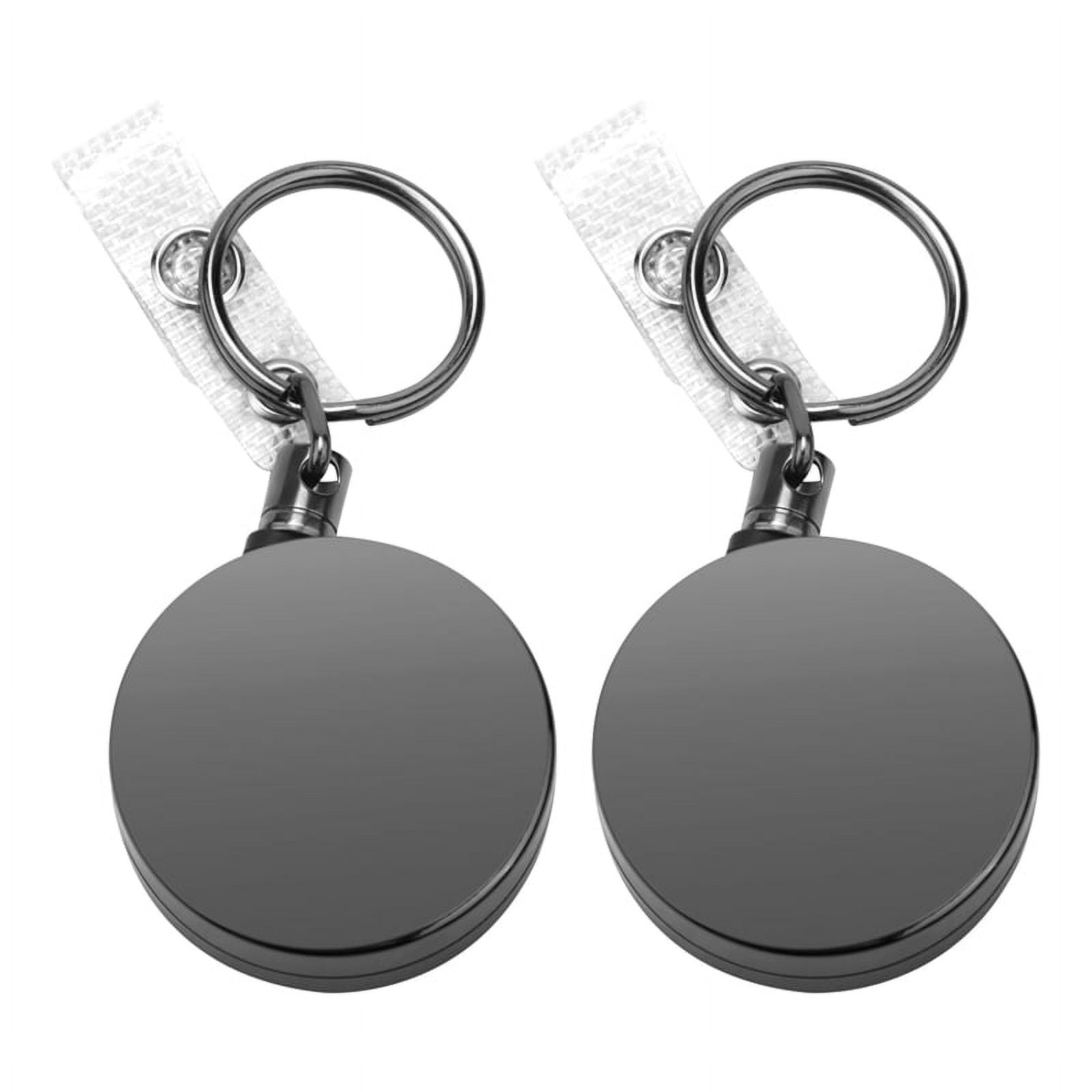 2 Pack Heavy Duty Retractable Badge Holder Reel,Metal ID Badge Holder ...