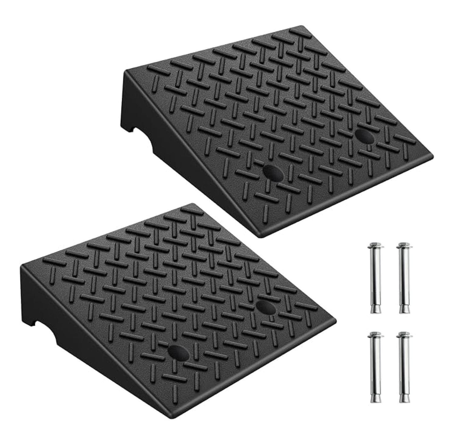 2-Pack Heavy-Duty Rubber Curb Ramps 5" Height, 11800LBS Capacity ...