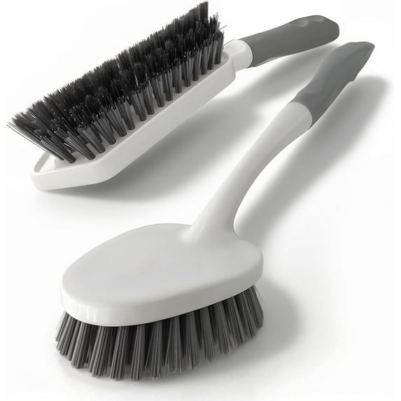 2 Pack Heavy Duty Scrub Brush Set with Hard Bristle, Cleaning Brush ...