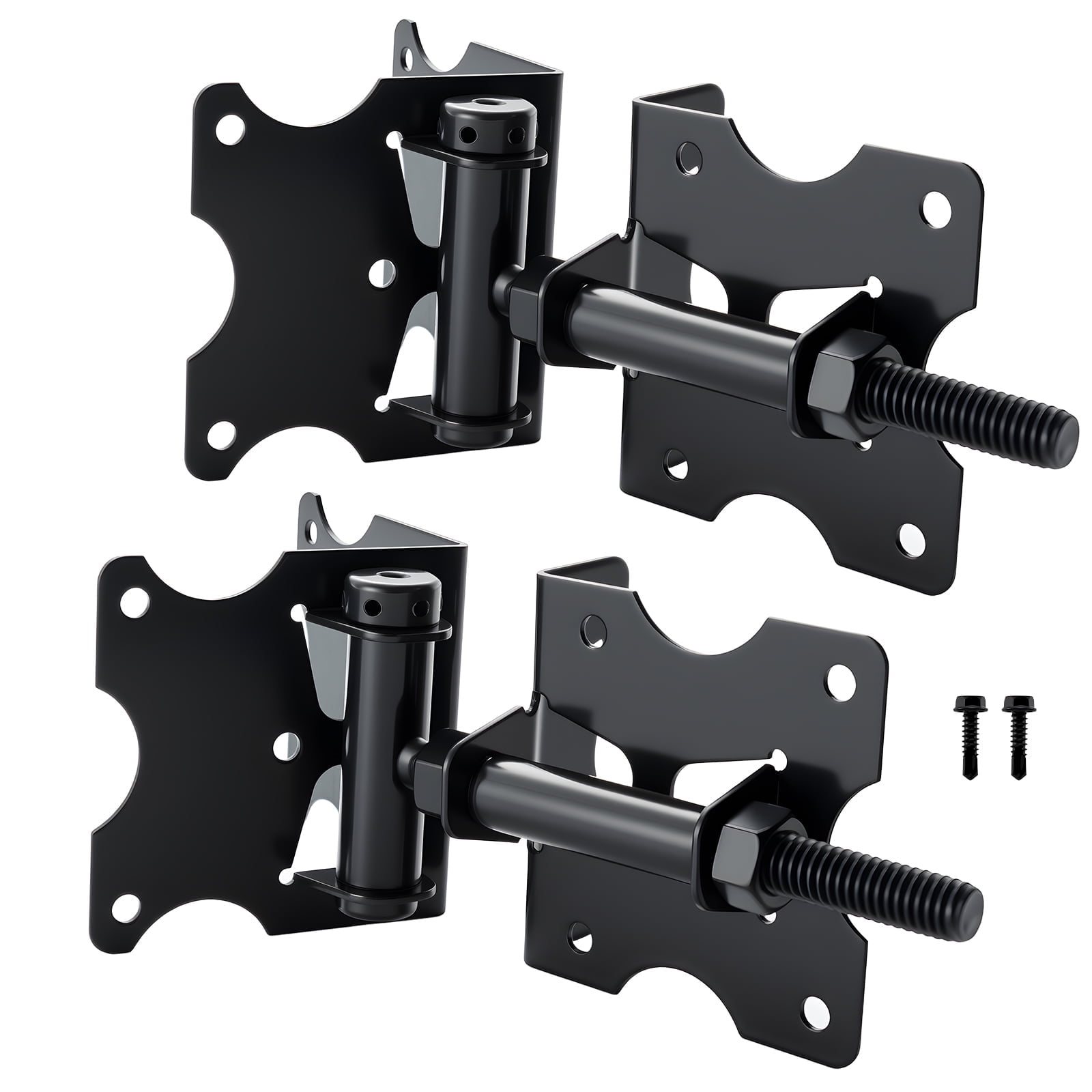 WellMade 2 Pack Heavy Duty Self Closing Gate Hinges，Adjustable Vinyl ...
