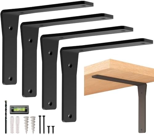 2 Pack Heavy Duty Shelf Brackets 16 Inch Mantel Decorative L Bracket ...