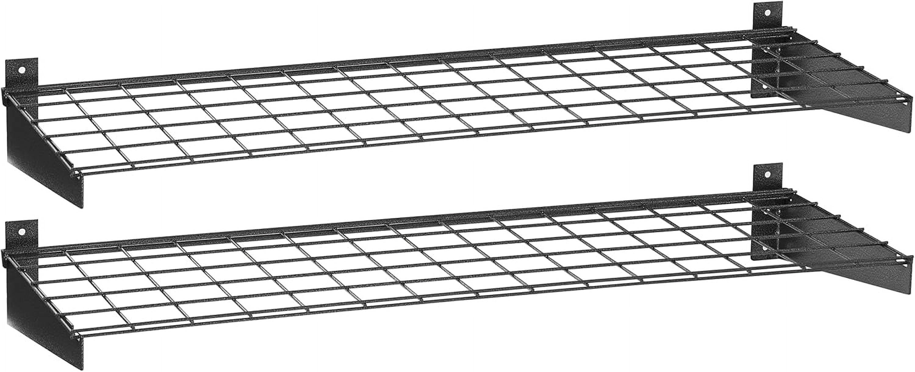 2-Pack Heavy Duty Steel Wall Garage Shelving, 45-Inch X 15-Inch Wall ...