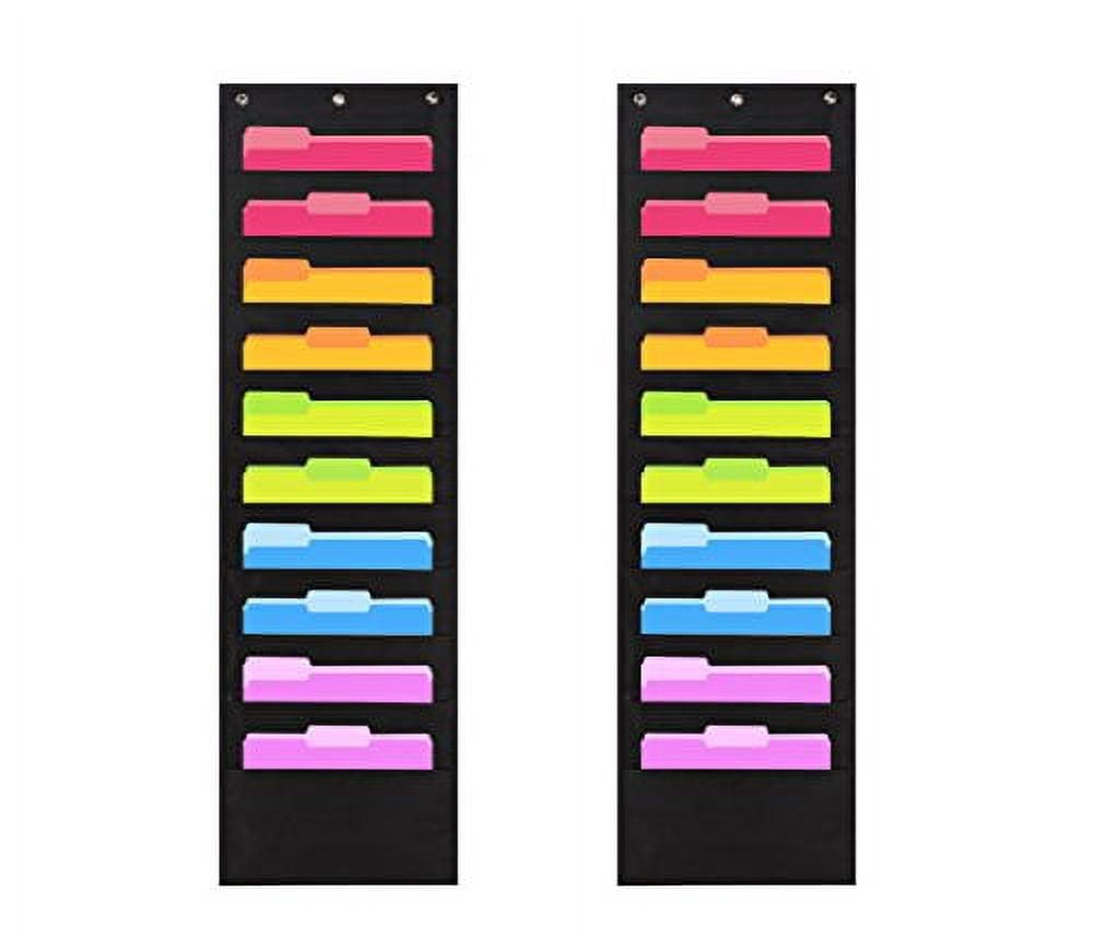 2 Pack Heavy Duty Storage Pocket Chart for Classroom, 10 Pockets, 6 ...