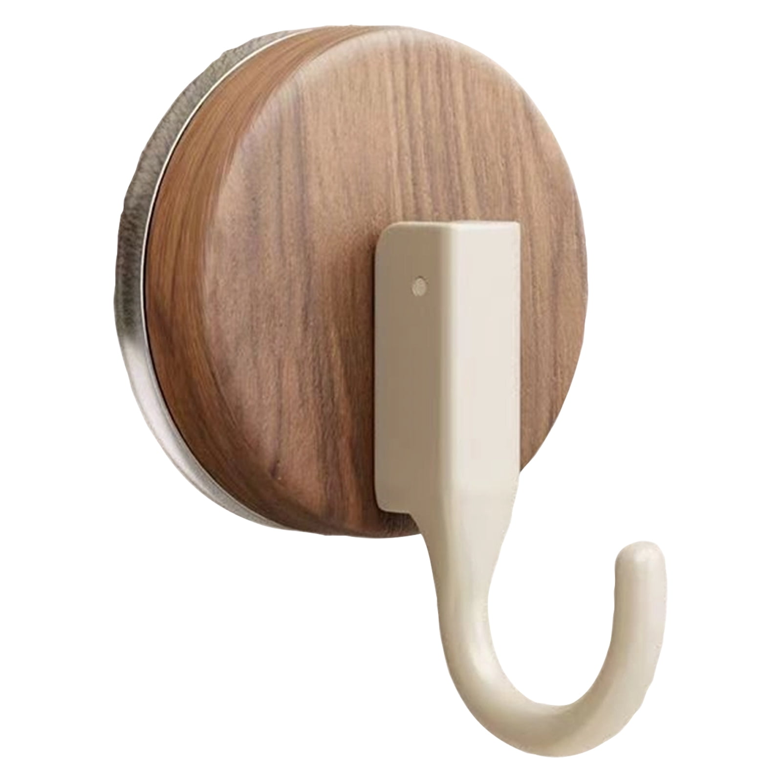 2 Pack Heavy Duty Suction Cup Hooks, Walnut Wood Grain Adhesive Hooks ...