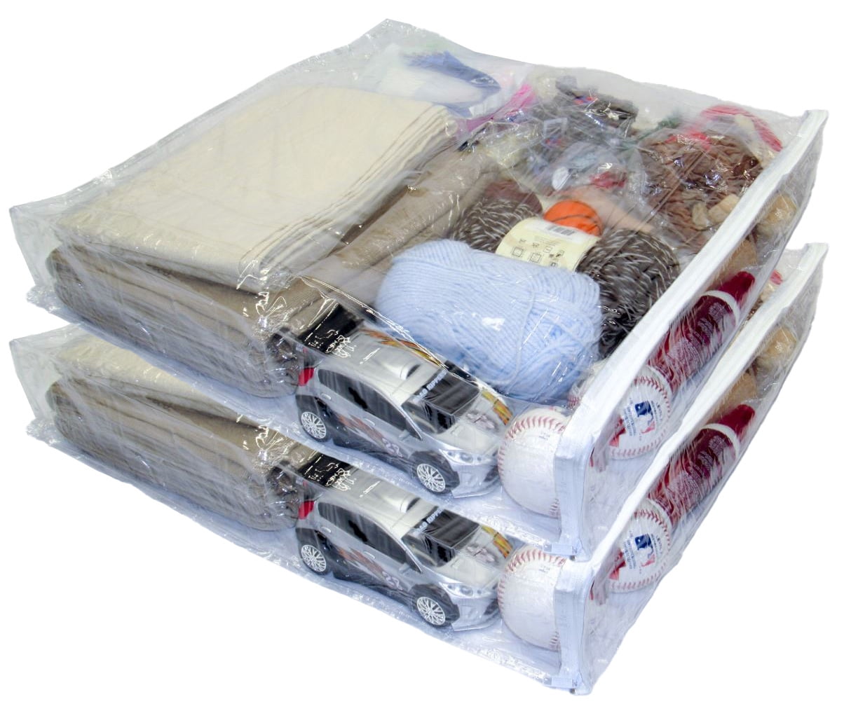 2-Pack Heavy Duty Vinyl Zippered Closet Square Storage Bags (Clear) (23 ...