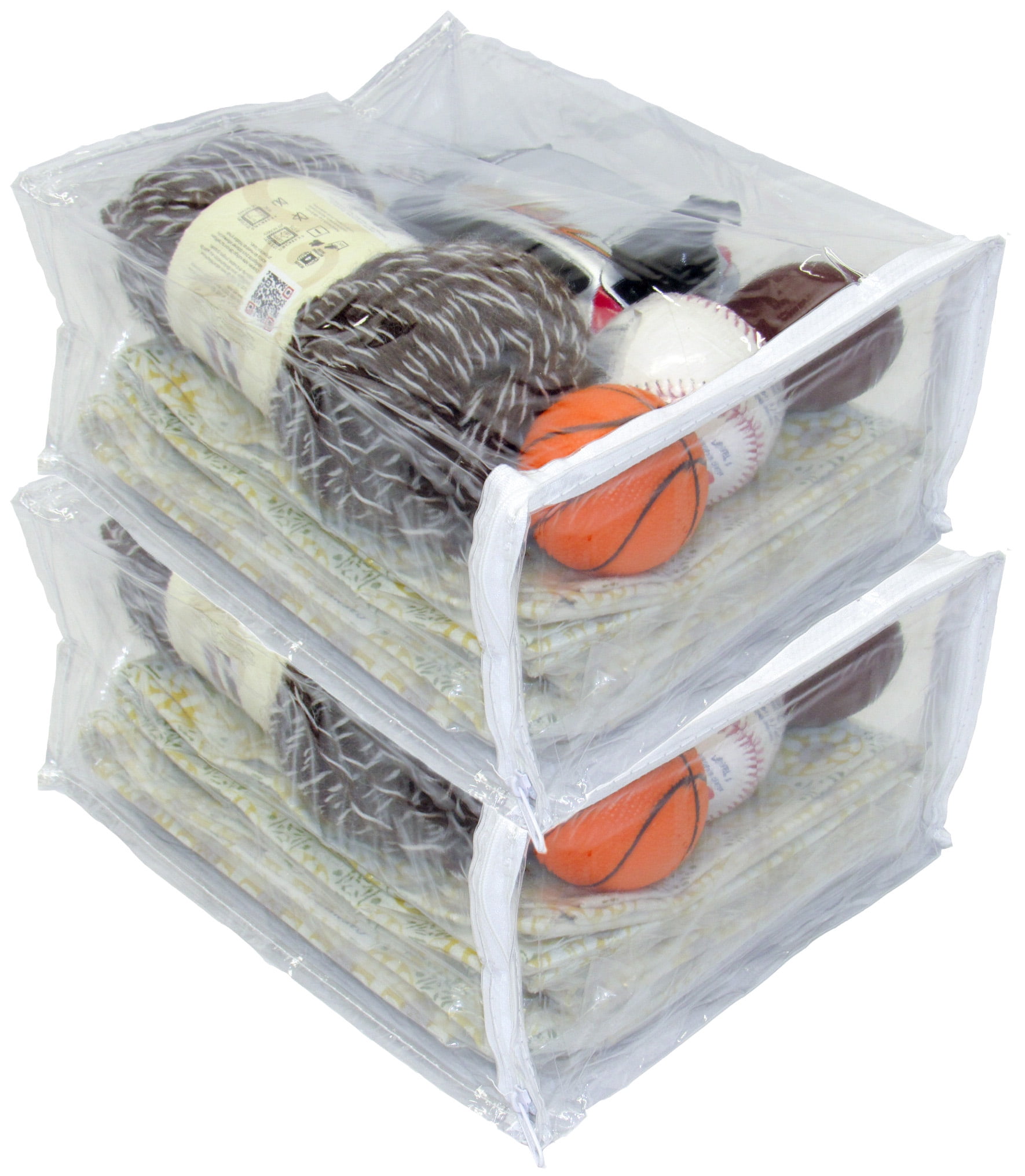 2-Pack Heavy Duty Vinyl Zippered Closet Square Storage Bags (Clear) (9 ...