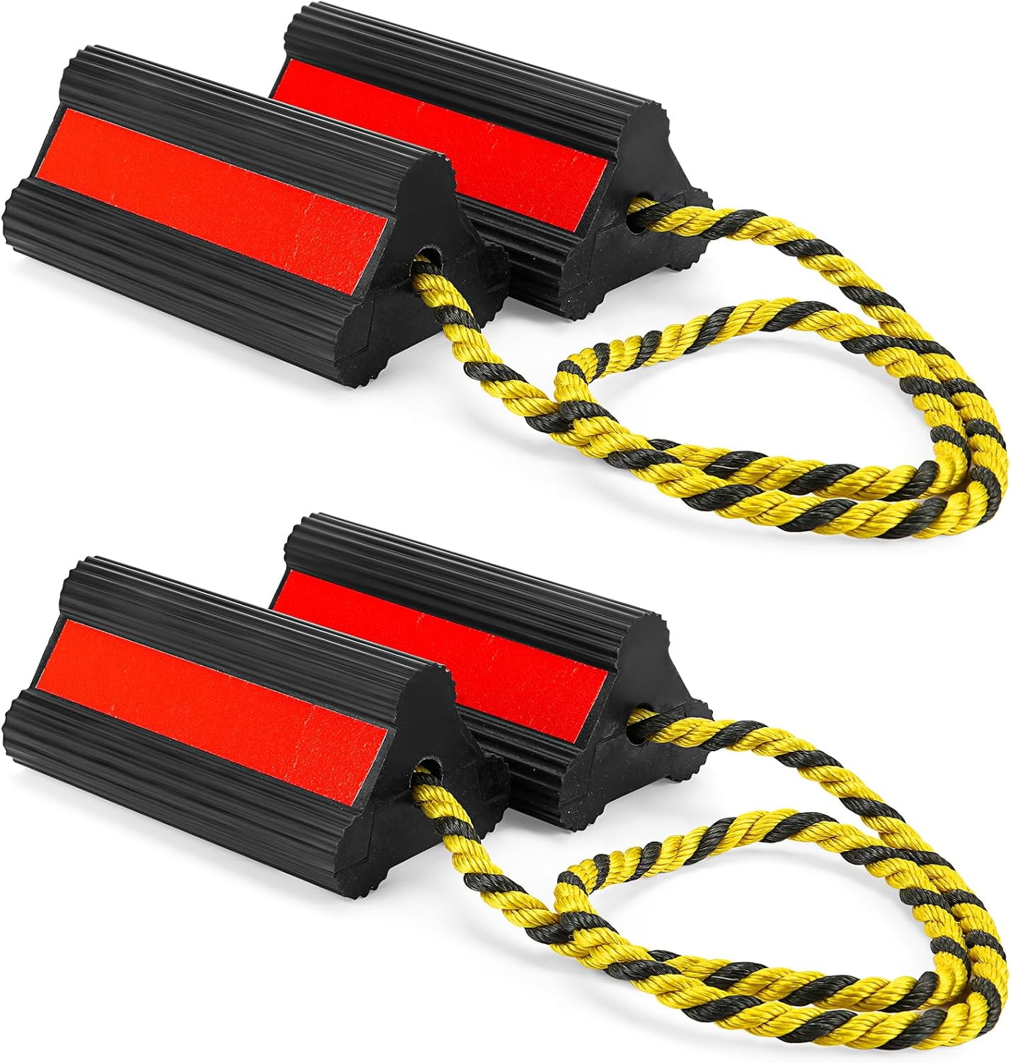 2 Pack Heavy Duty Wheel Chocks for RV Trailer, Rubber Tire Stoppers ...