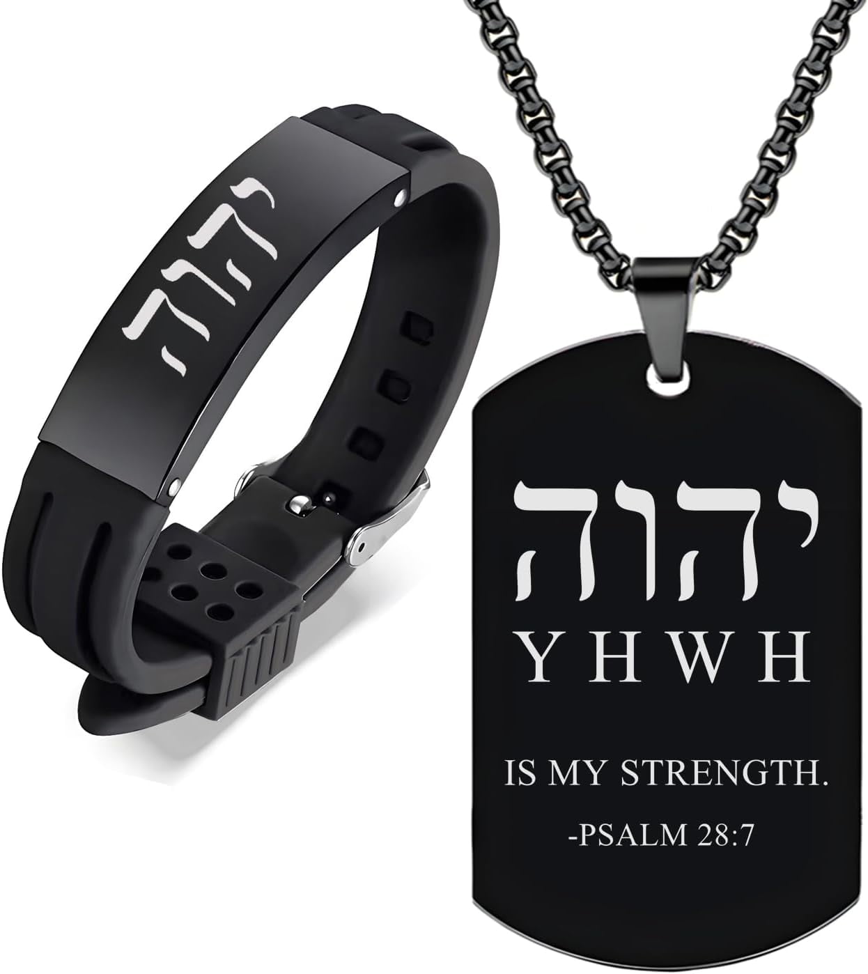 2 Pack Hebrew Bible Names of God Jewelry,Tetragrammaton Symbol Bracelet ...