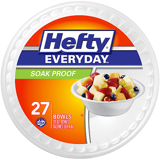 ( 2 Pack ) Hefty Everyday Soak Proof 20 Oz. Bowls 27 Count - Walmart.com