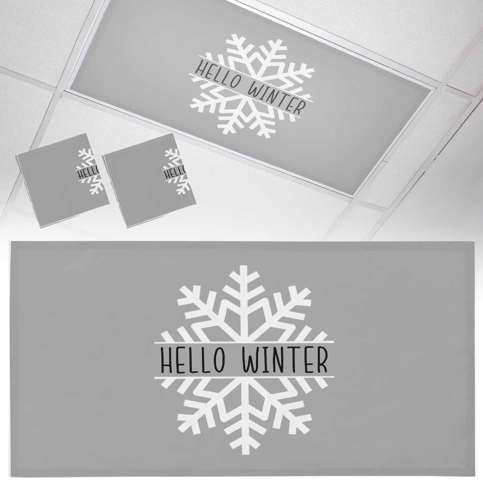 2 Pack Hello Winter Fluorescent Light Covers for Ceiling Lights ...