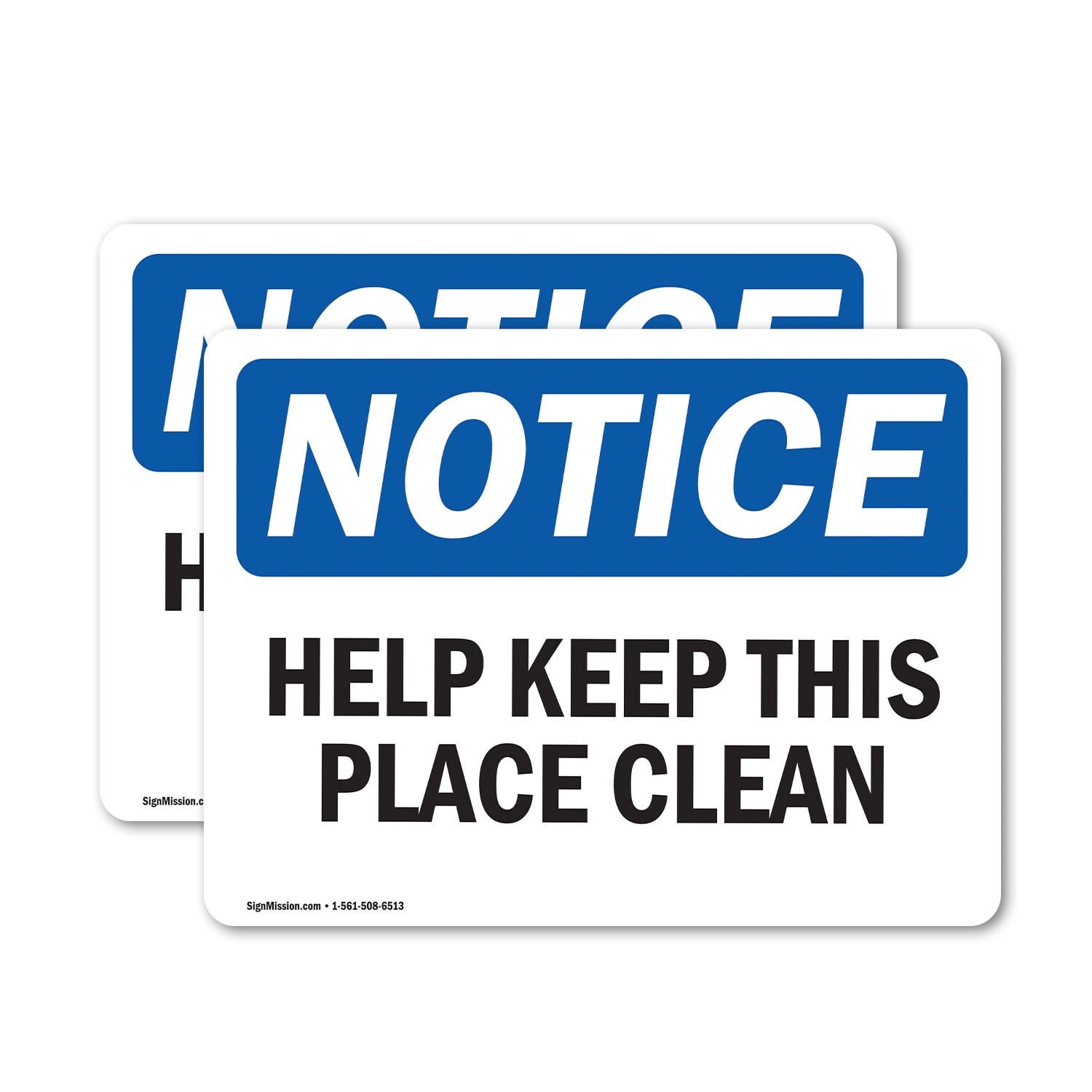 (2 Pack) Help Keep This Place Clean OSHA Notice Sign 10 Inch X 7 Inch ...