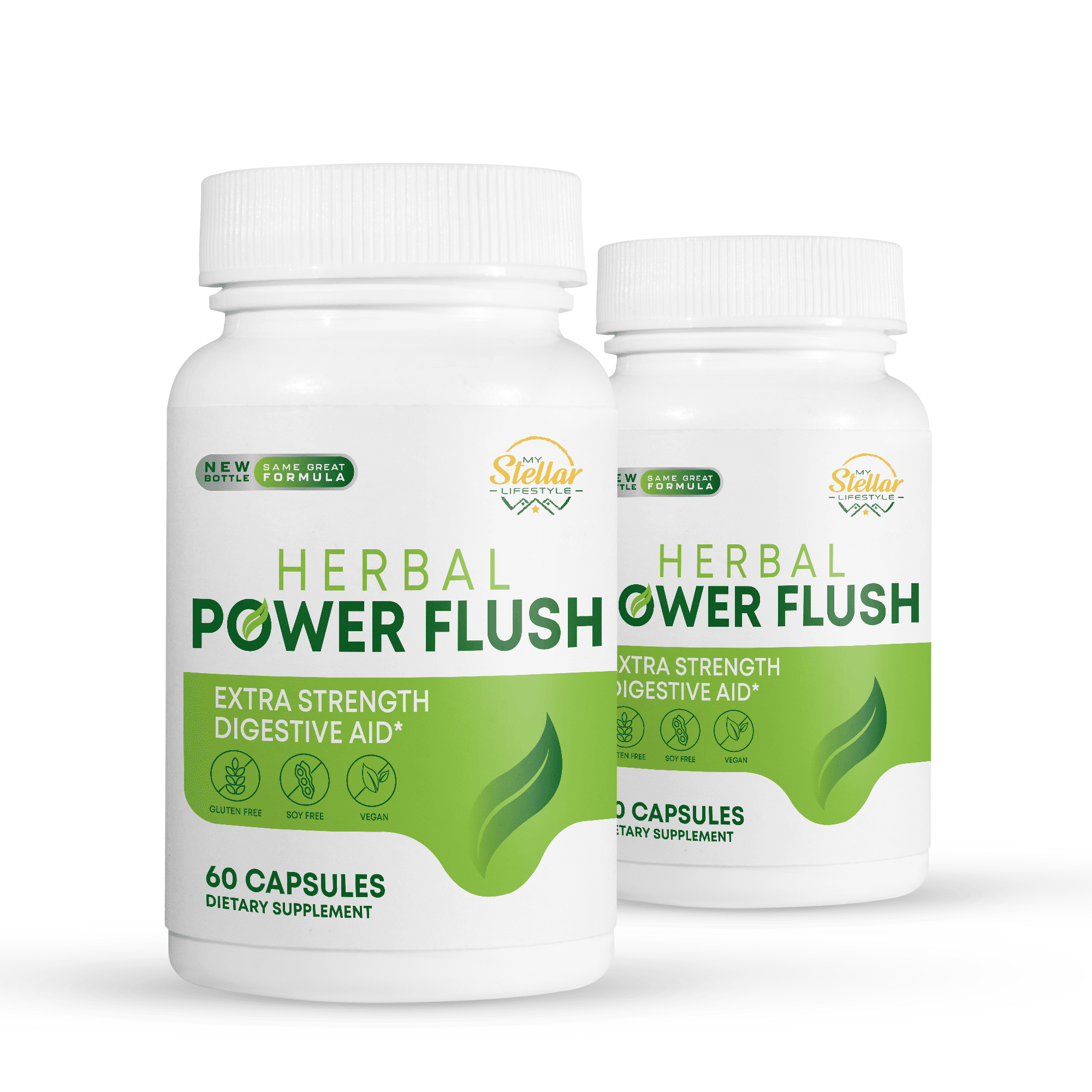 2 Pack Herbal Power Flush- Extra Strength Digestive Aid, Enzyme ...
