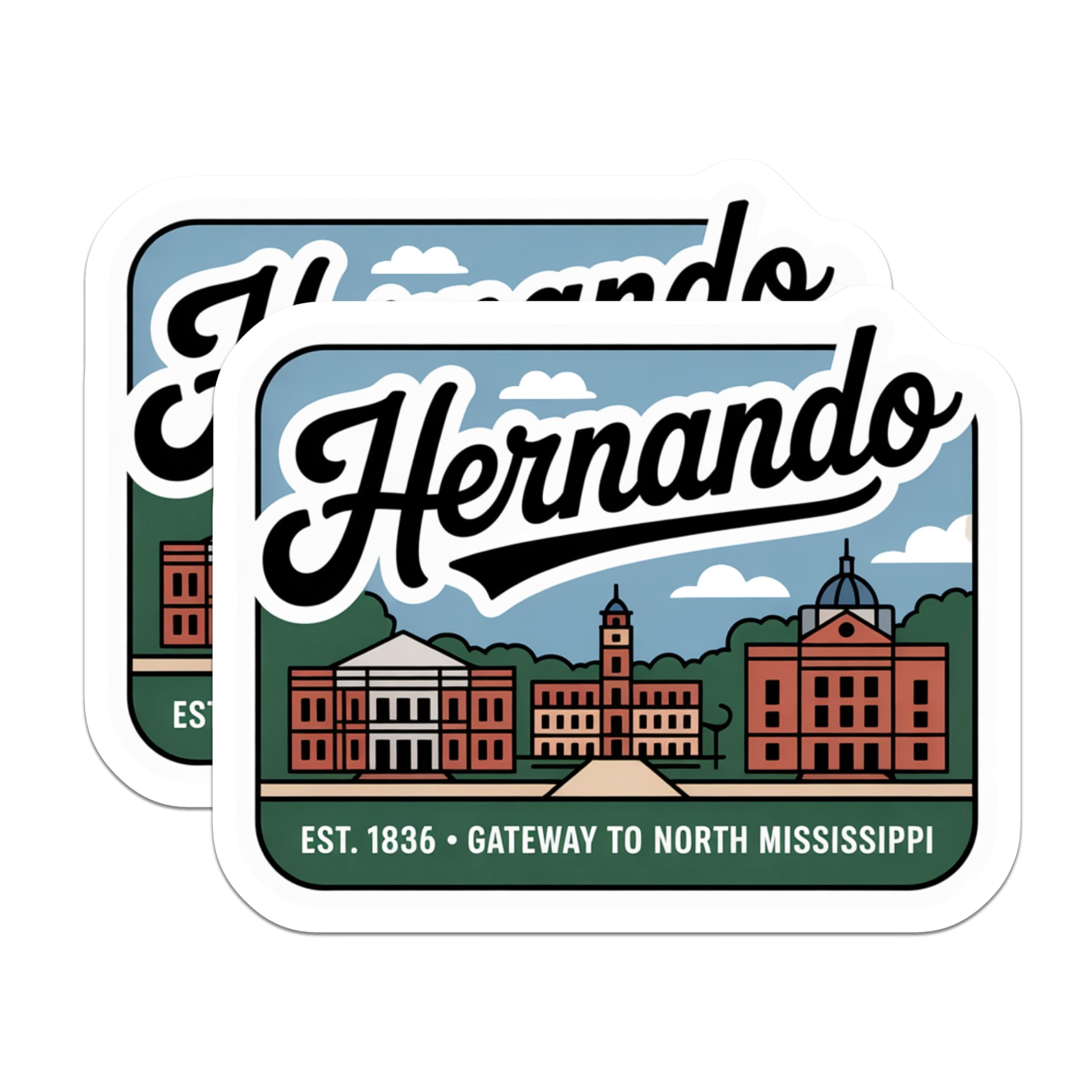 (2 Pack) Hernando Mississippi Stickers - Travel Souvenir Decals - MS ...