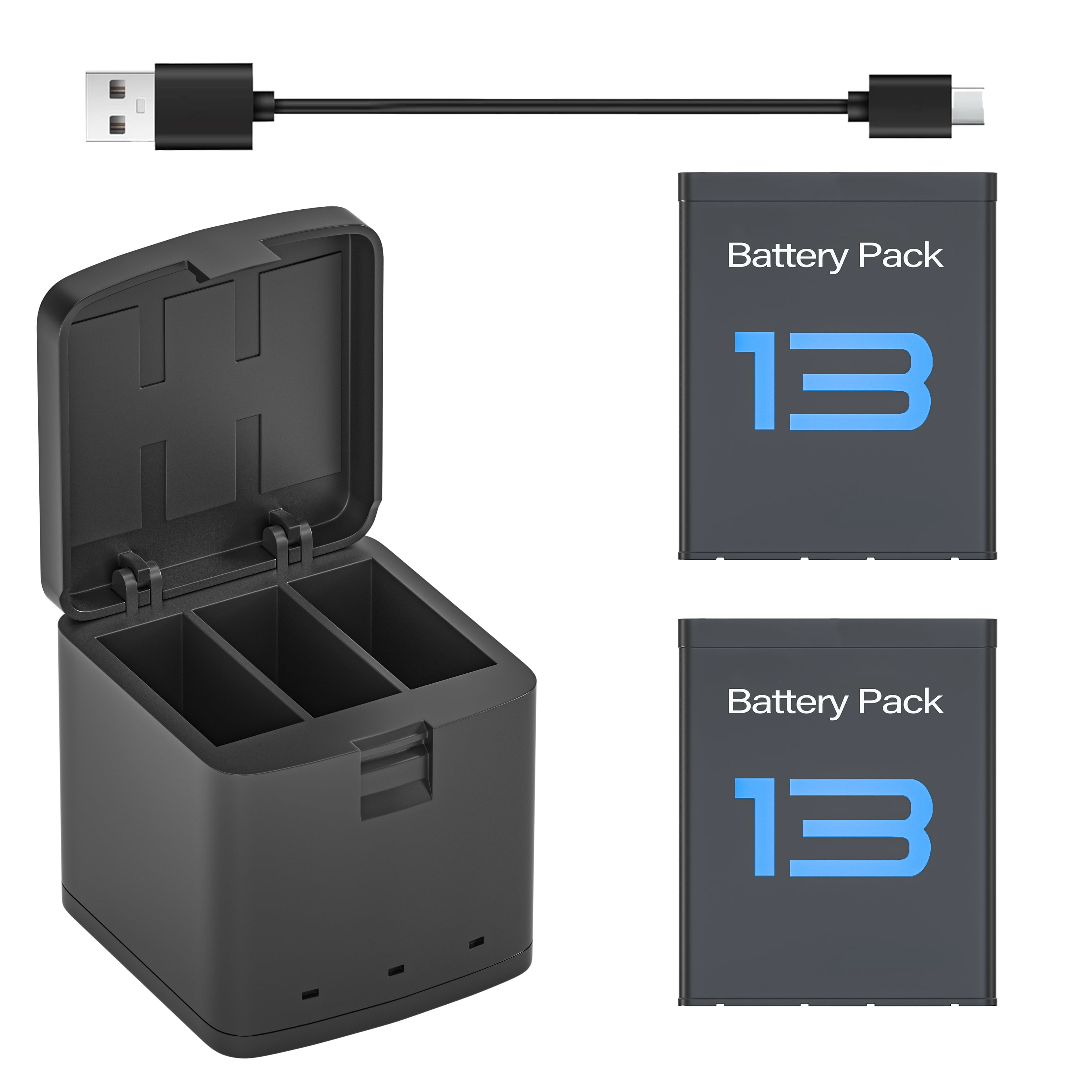 2 Pack Replacement Hero 13 Batteries and Charger Fit for GoPro Hero 13 ...