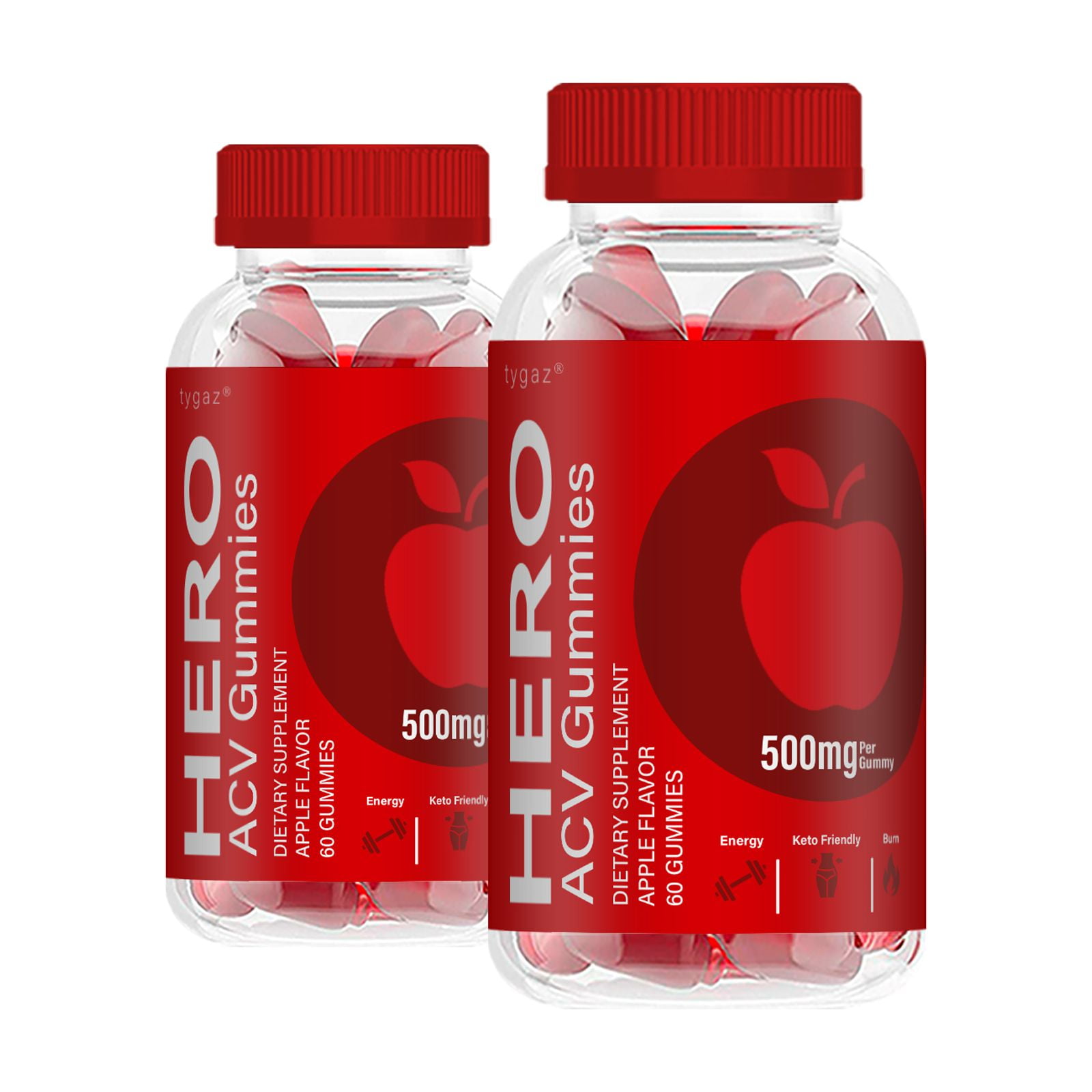 (2 Pack) Hero Gummies - Hero Apple Cider Vinegar Gummies - Walmart.com