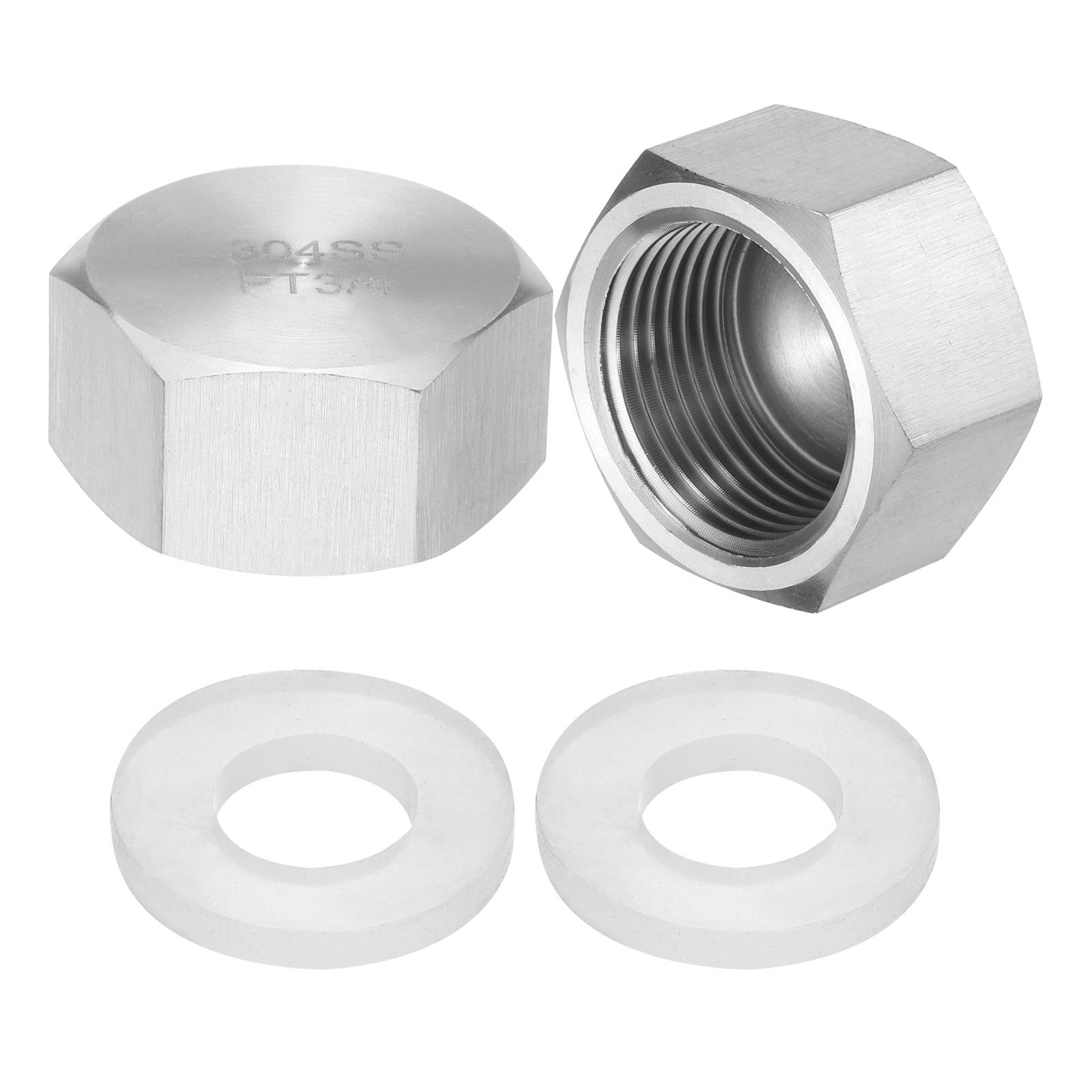2 Pack Hex End Cap, 304 Stainless Steel PT 3/4" Female Pipe Fitting ...