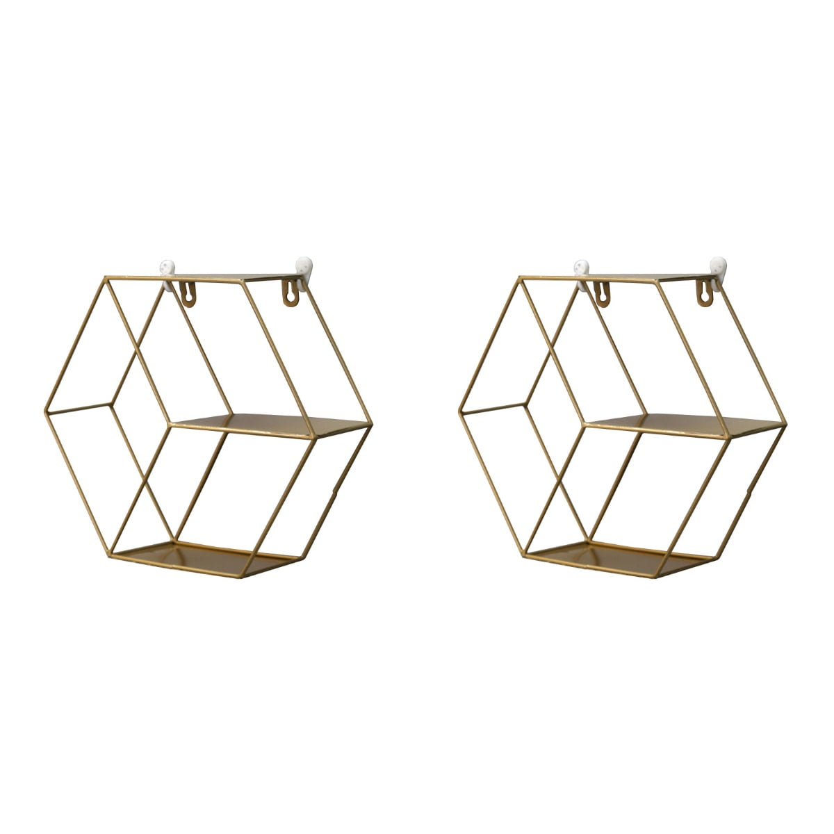 2 Pack Hexagonal Floating Shelves Wall Decoration Rack Room - Walmart.com