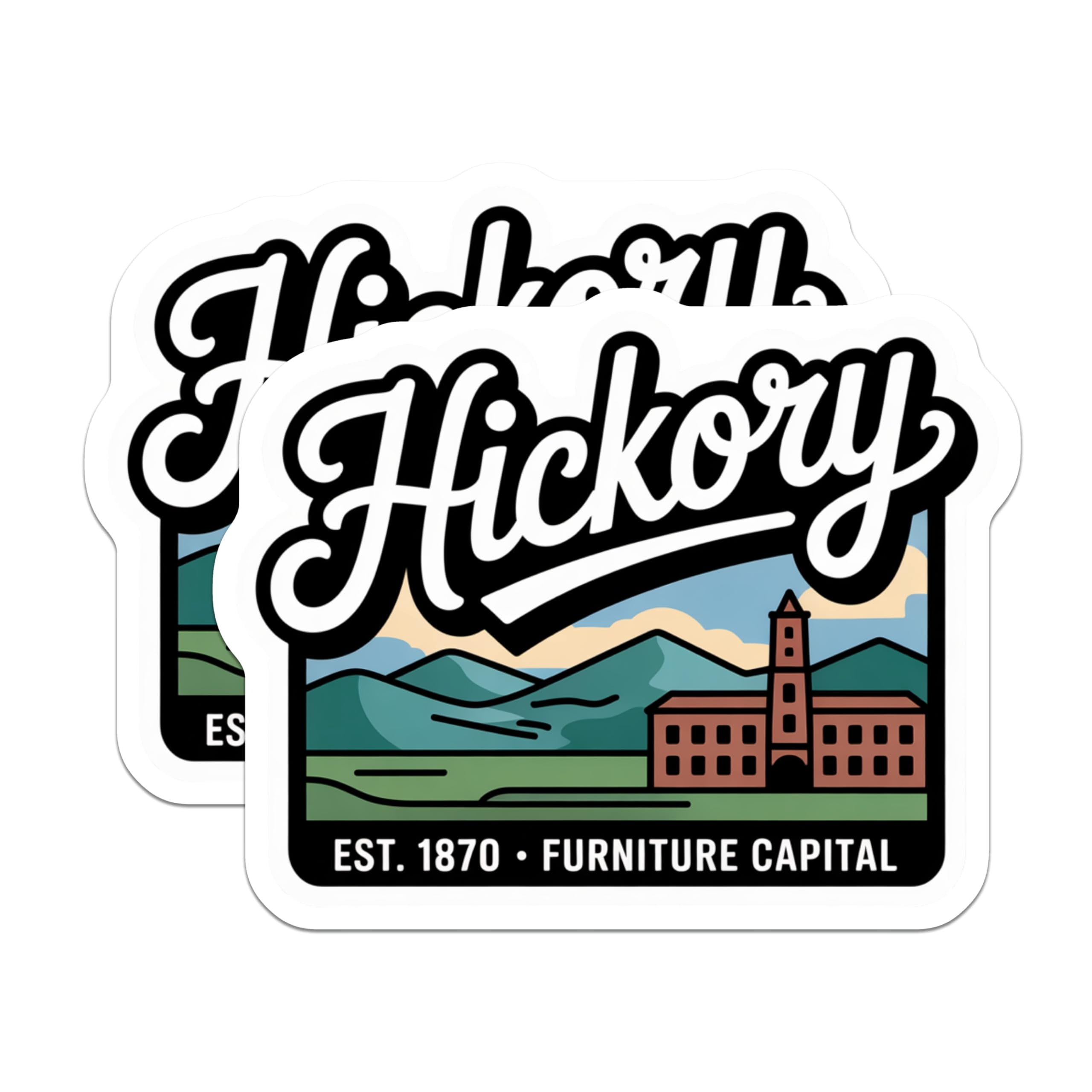 (2 Pack) Hickory NC Stickers - Furniture Capital - North Carolina ...