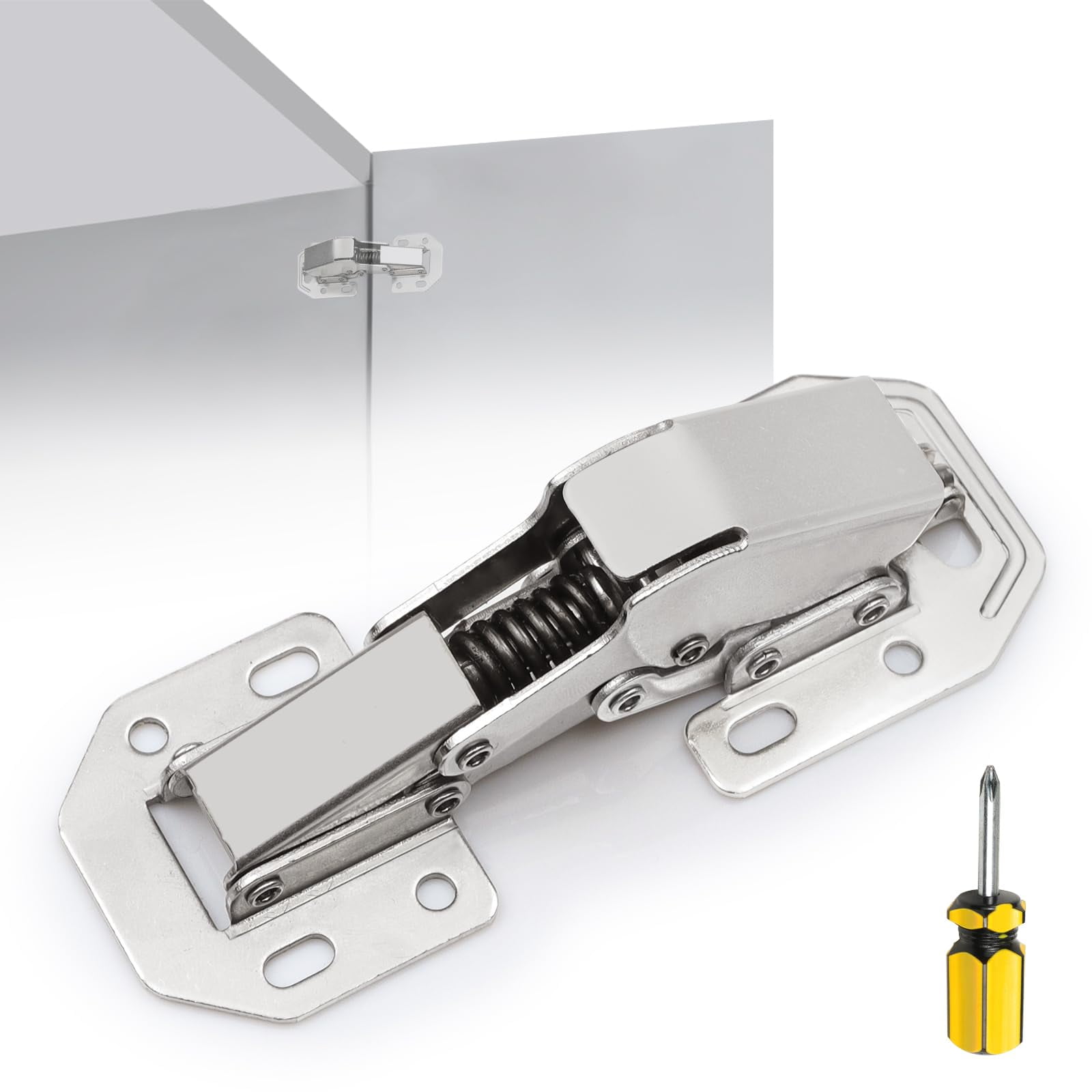 2-Pack Hidden Hinges Soft Close Surface Mount Kitchen Cabinet Hinges ...
