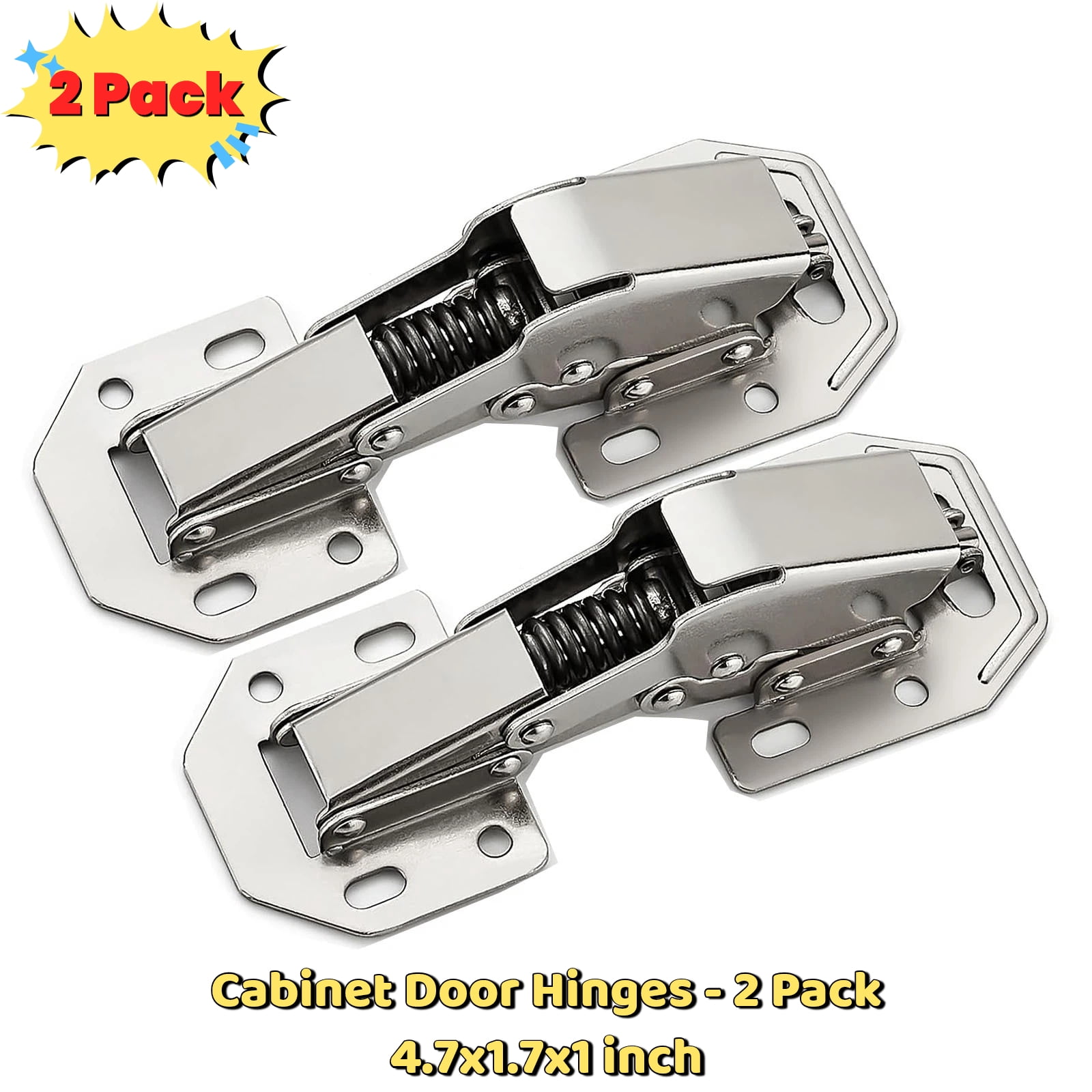 2 Pack Hidden Hinges Soft Close Surface Mount Kitchen Cabinet Hinges ...