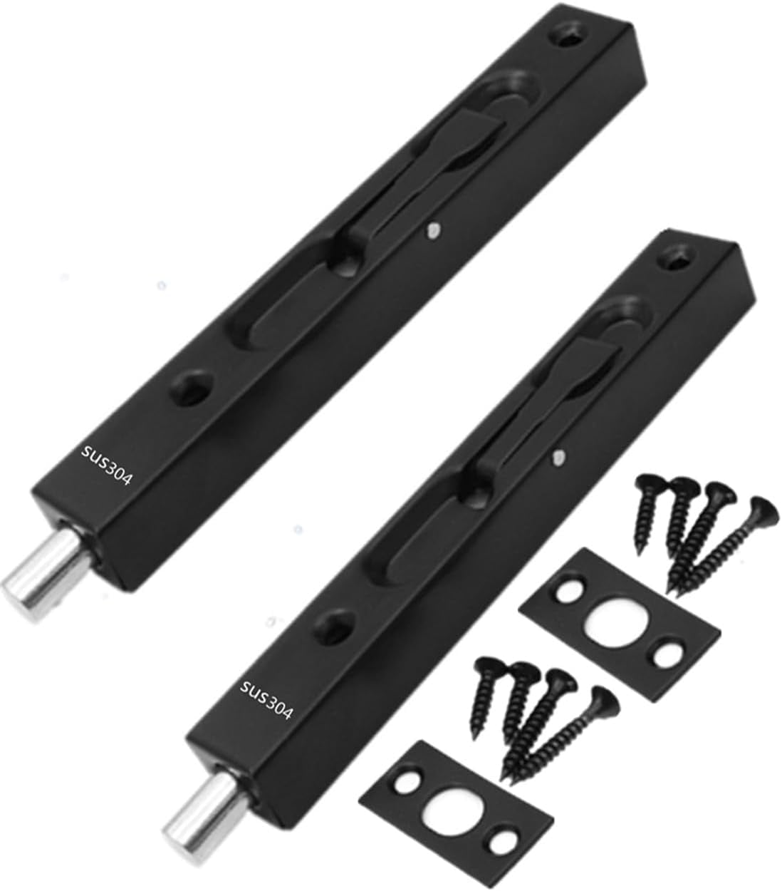 2-Pack Hidden Latch & Bolt 304 Stainless Steel 8 inch(202cm) Security ...