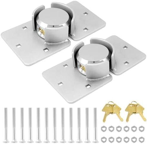 2 Pack Hidden Shackle Padlock Keyed Alike,Heavy Duty Hasp 73MM Van Door ...