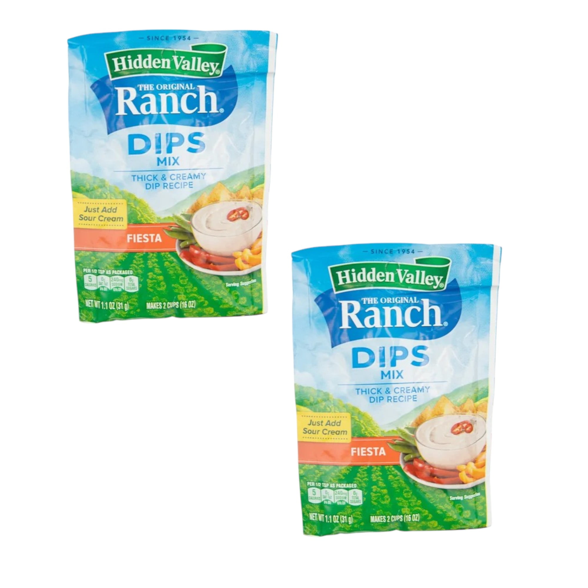 ( 2 Pack ) Hidden Valley Fiesta Ranch Dips Mix, Gluten Free 1 oz ...
