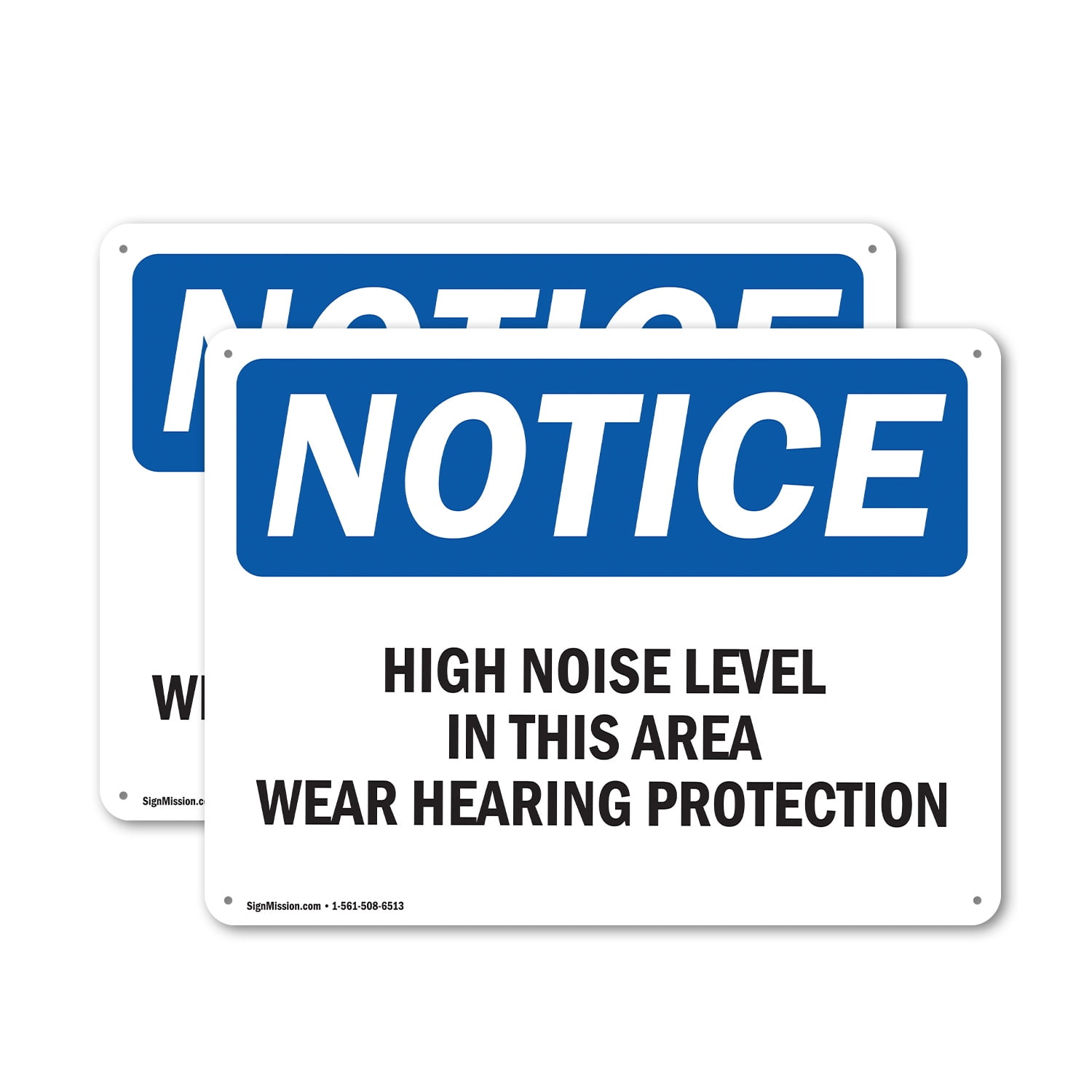 (2 Pack) High Noise Level In This Area Wear Hearing OSHA Notice Sign 14 ...