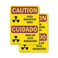 (2 Pack) High Radiation Area Bilingual OSHA Caution Radiation Sign ...
