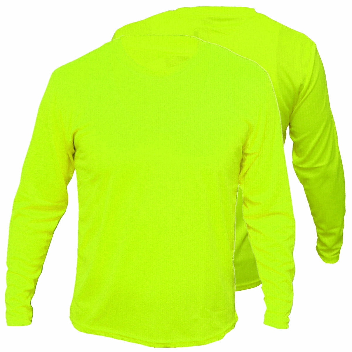 Glory Max Hi Vis Long Sleeve Safety T-Shirts, Neon Green, X-Large, 100% ...