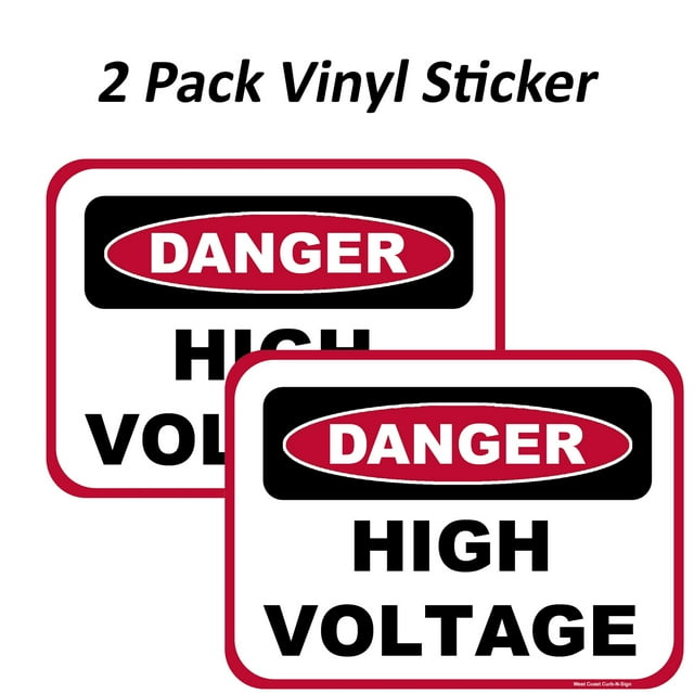 2 Pack High Voltage Danger Stickers, Weatherproof, Water Resistant ...