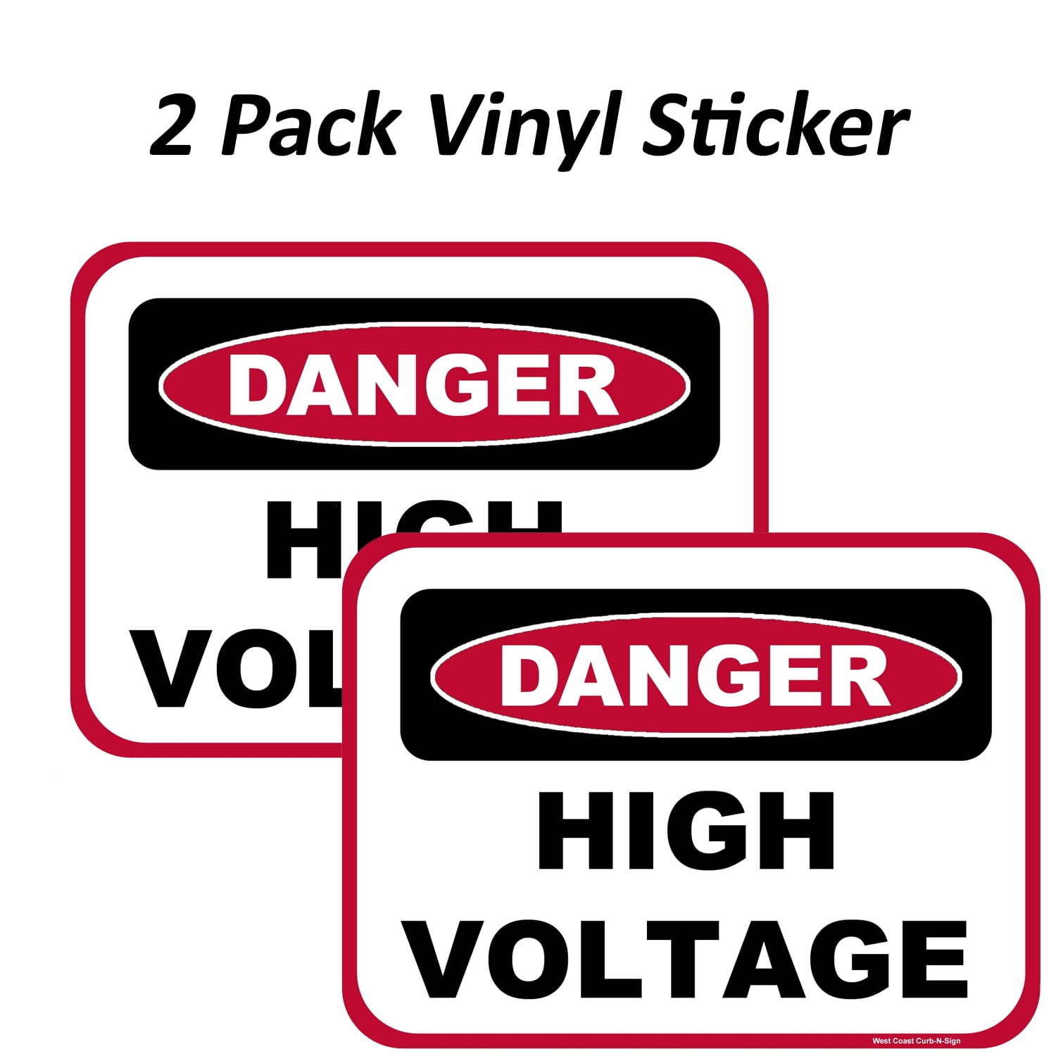 2 Pack High Voltage Danger Stickers, Weatherproof, Water Resistant ...