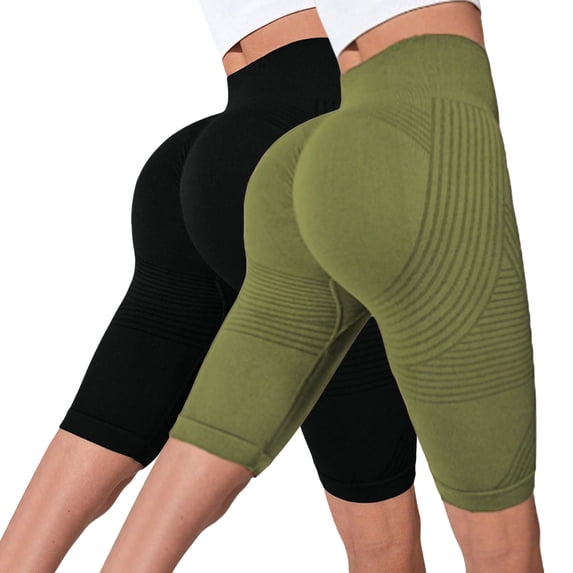 2 Pack High Waisted Compression Leggings for Women Lift & Smooth Shorts ...