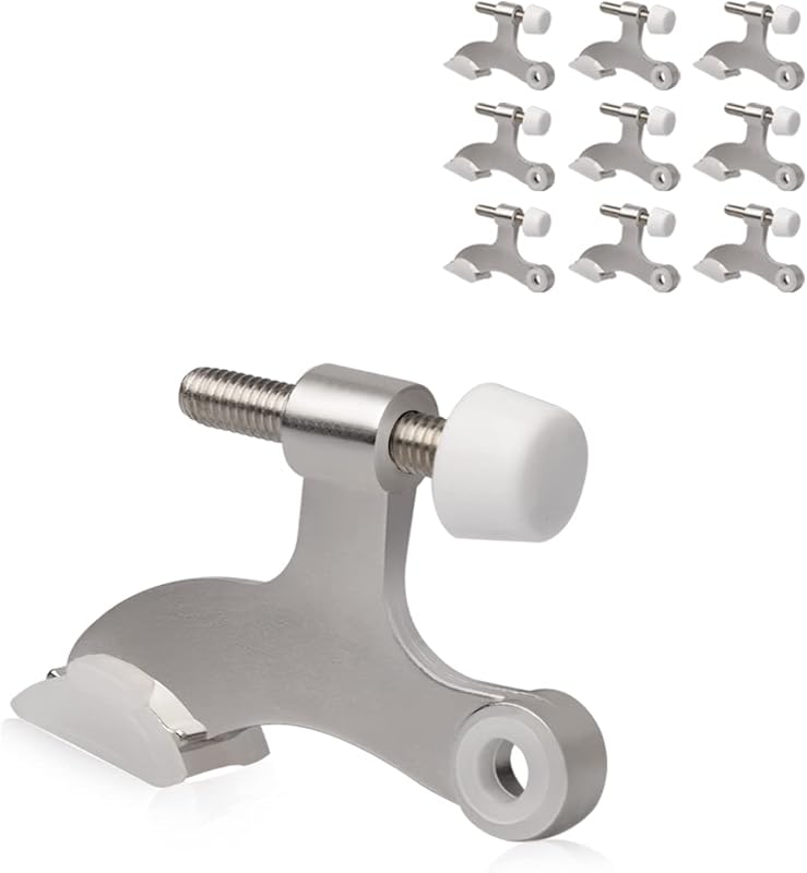 2 Pack Hinge Pin Door Stopper Brushed Satin Nickel - Adjustable Heavy ...