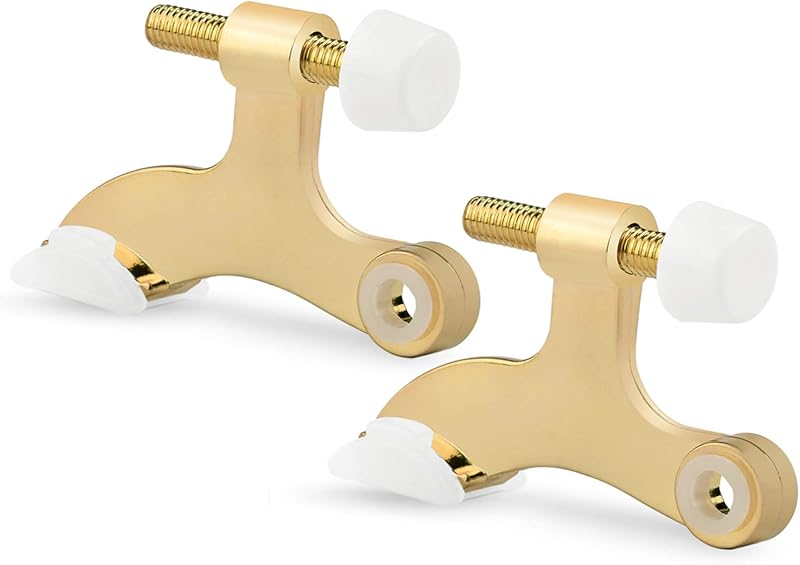 2 Pack Hinge Pin Door Stopper Brushed Satin Nickel - Adjustable Heavy ...