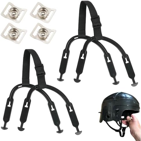 2-Pack Hockey Helmet Chin Straps with 4 Stainless Steel Single Snaps ...